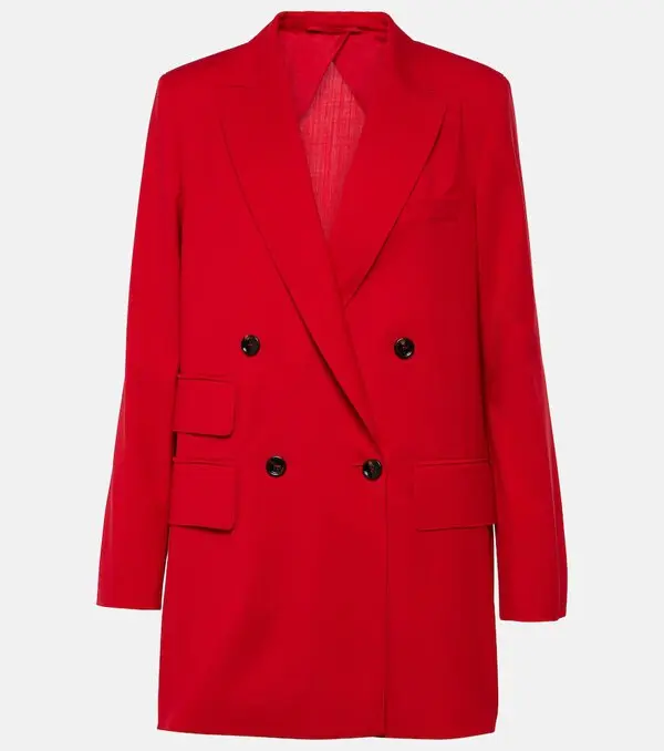 Max Mara Nebbie Virgin Wool Blazer - Red