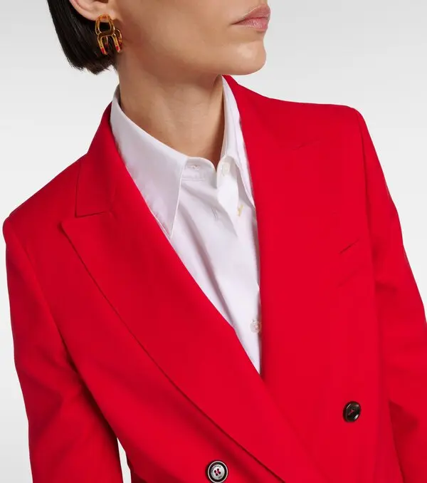 Max Mara Nebbie Virgin Wool Blazer - Red