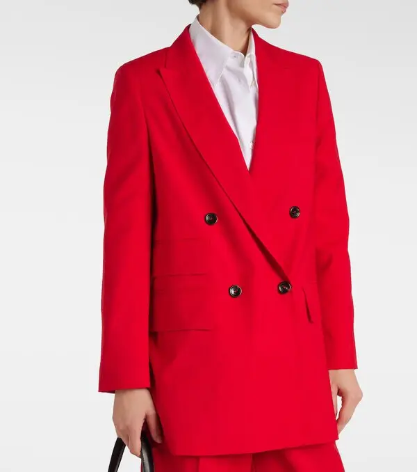 Max Mara Nebbie Virgin Wool Blazer - Red