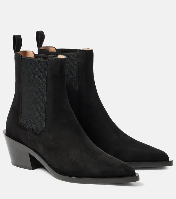 GIANVITO ROSSI Suede Ankle Boots - Black