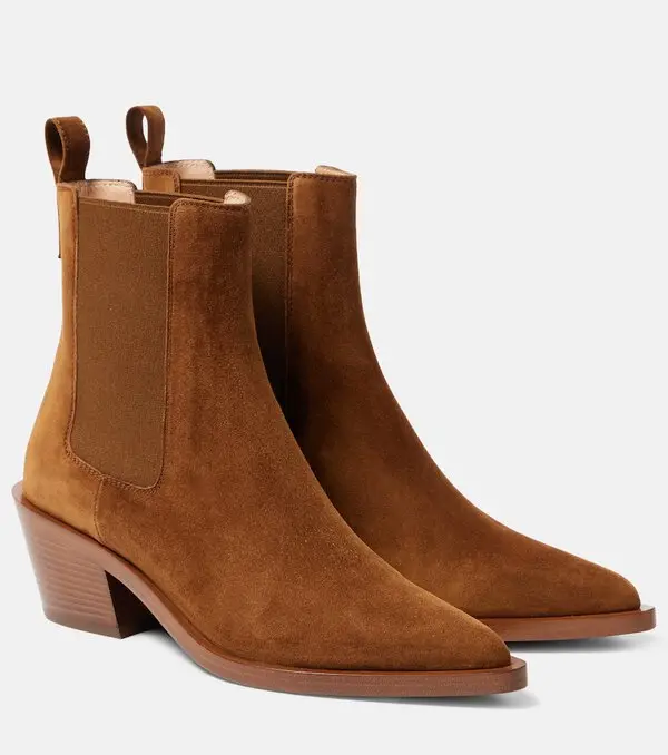 GIANVITO ROSSI Wylie Suede Ankle Boots - Brown