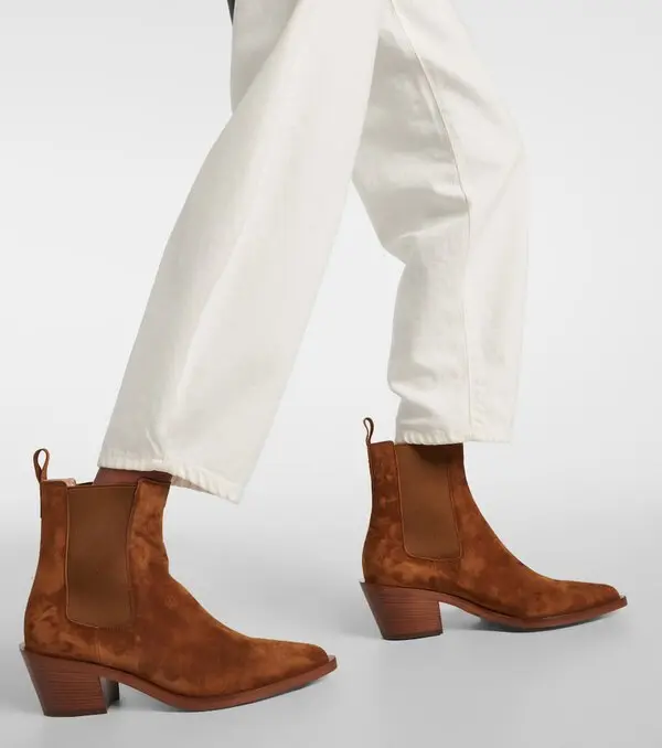 GIANVITO ROSSI Wylie Suede Ankle Boots - Brown