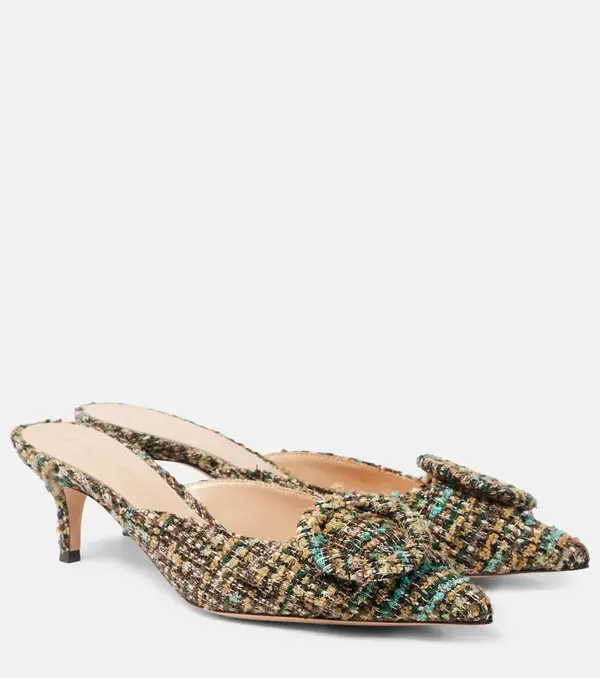 GIANVITO ROSSI Portofino 55 Bouclé Mules - Multicoloured