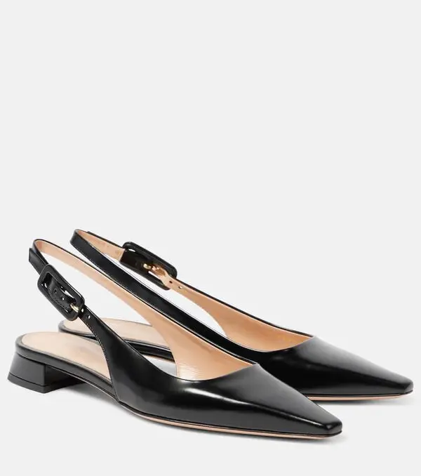 GIANVITO ROSSI Lindsay Slingback Flats - Black