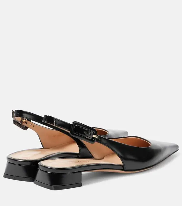 GIANVITO ROSSI Lindsay Slingback Flats - Black
