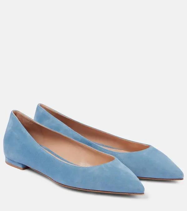 GIANVITO ROSSI Suede Ballerina Flats
