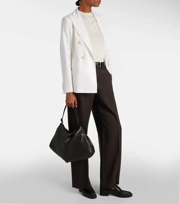 Max Mara Osanna Virgin Wool Gabardine Blazer - White
