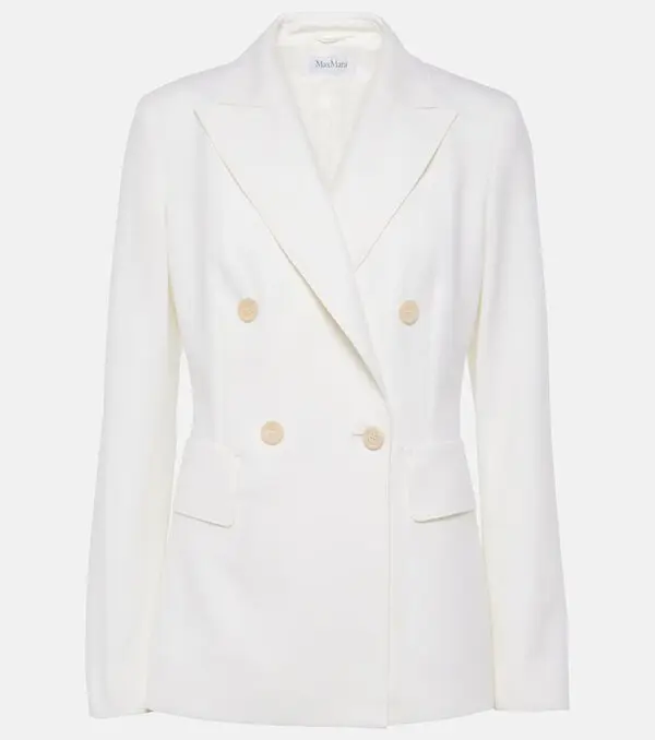 Max Mara Osanna Virgin Wool Gabardine Blazer - White
