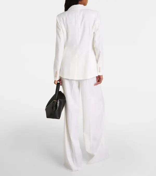 Max Mara Osanna Virgin Wool Gabardine Blazer - White