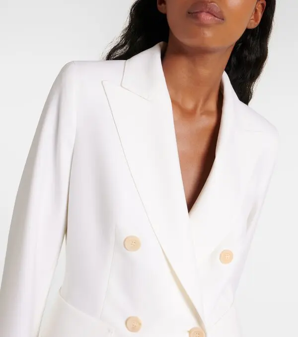 Max Mara Osanna Virgin Wool Gabardine Blazer - White