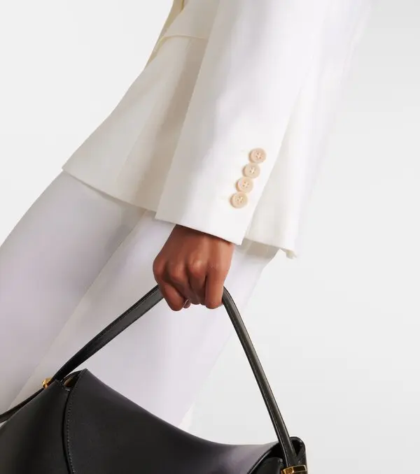 Max Mara Osanna Virgin Wool Gabardine Blazer - White