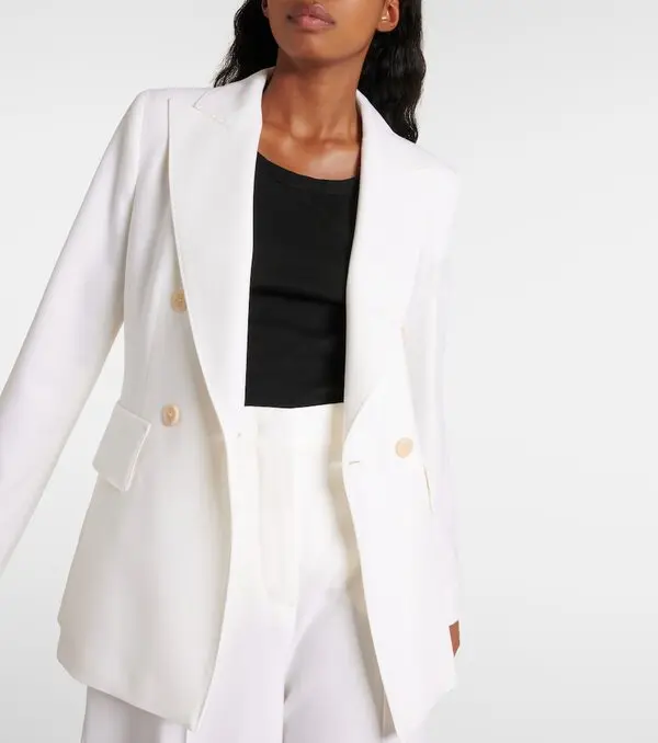 Max Mara Osanna Virgin Wool Gabardine Blazer - White