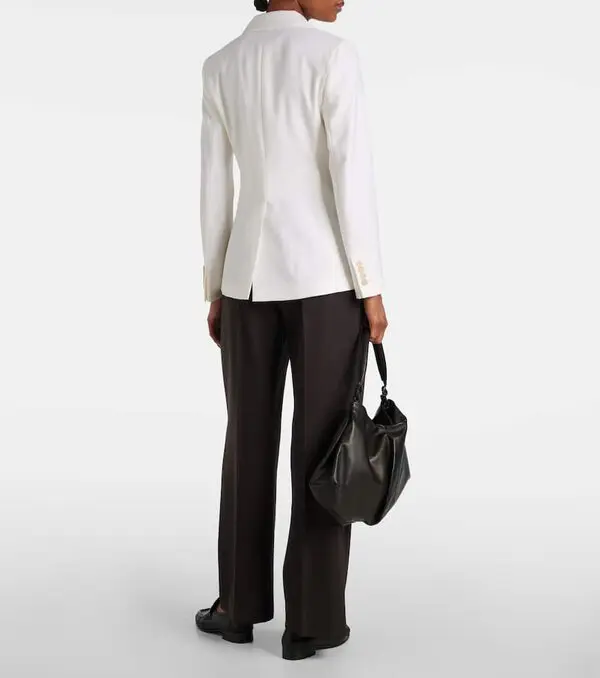 Max Mara Osanna Virgin Wool Gabardine Blazer - White