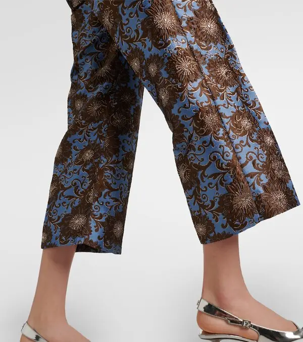 Max Mara Elio Floral Jacquard Straight Pants
