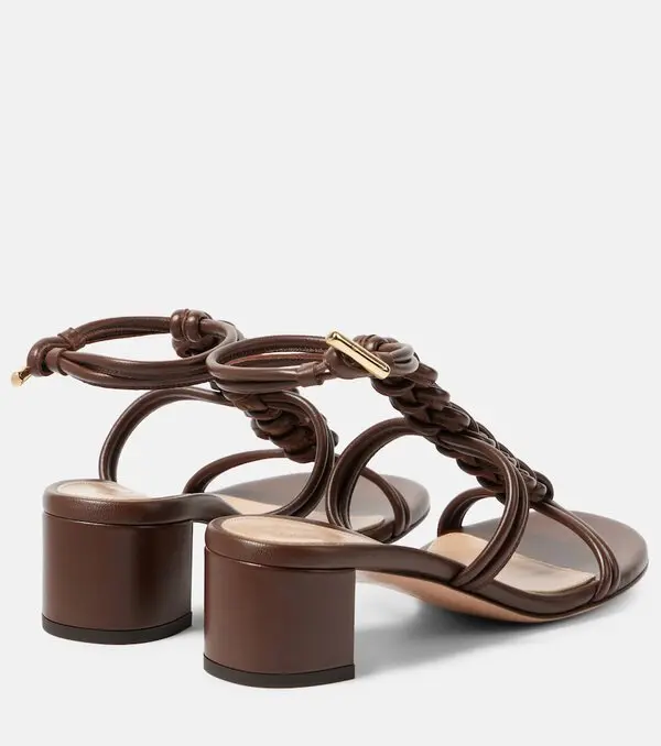 GIANVITO ROSSI Capua 45 Leather Sandals - Brown