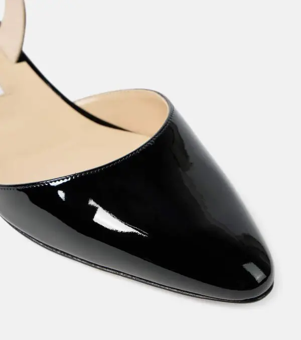 Manolo Blahnik Aspro 30 Patent Leather Slingback Pumps - Black