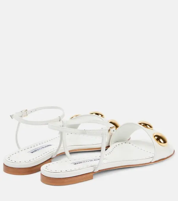 Manolo Blahnik Embellished Leather Sandals