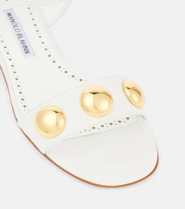 Manolo Blahnik Embellished Leather Sandals