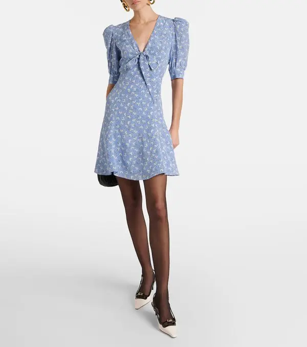 Alessandra Rich Bow-detail Printed Minidress