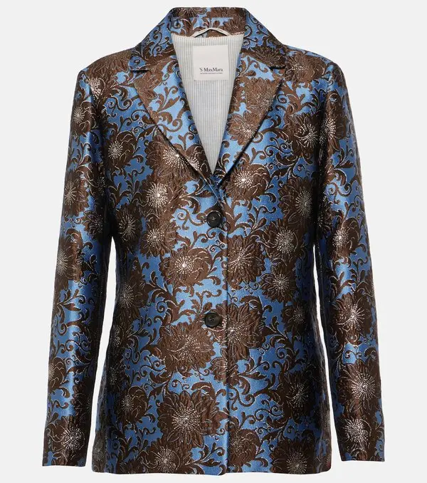 Max Mara Kate Floral Jacquard Blazer - Brown