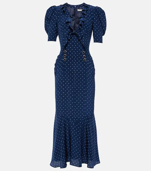 alessandra rich blue lace dress Alessandra Rich