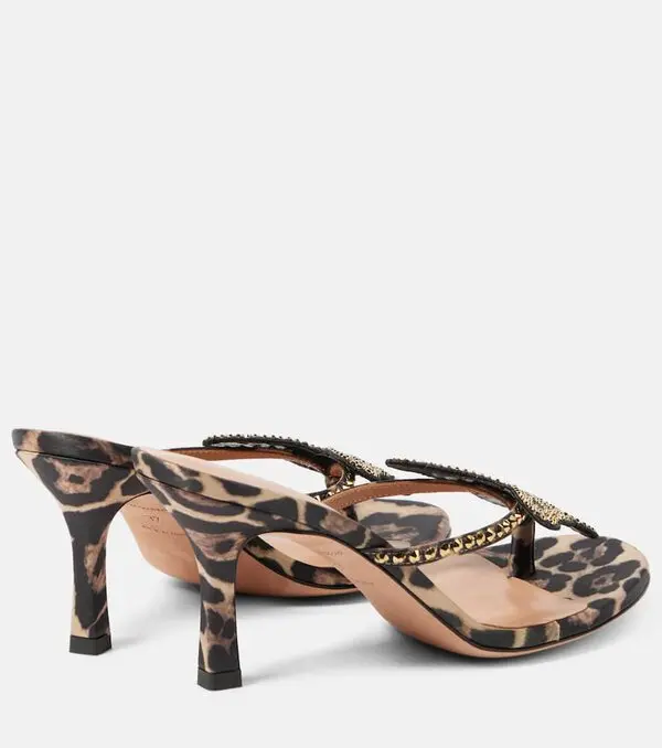 Blumarine Butterfly 75 Leopard-print Sandals