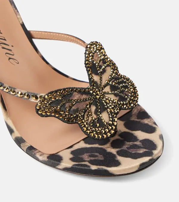 Blumarine Butterfly 75 Leopard-print Sandals
