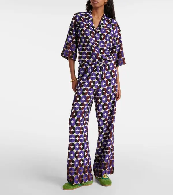 Dries Van Noten Printed Cr�pe Bowling Shirt