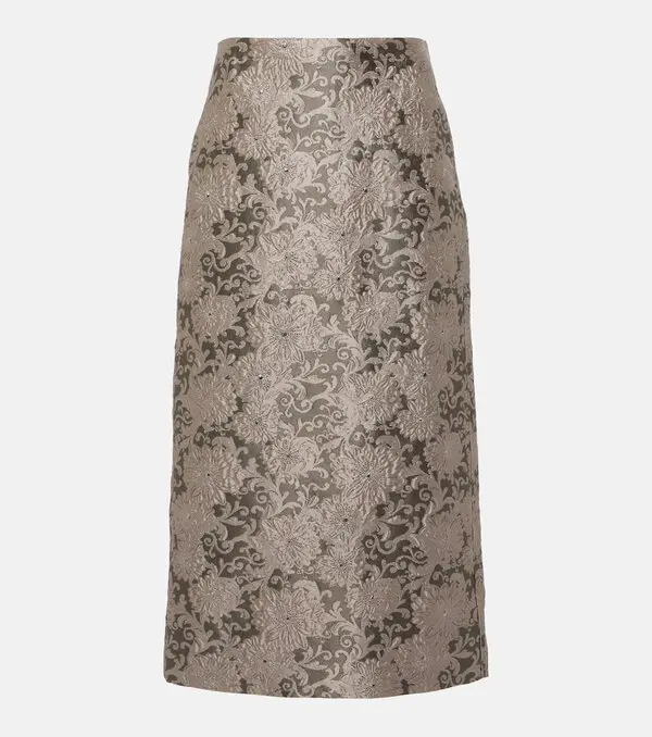 Max Mara Diletta Jacquard Midi Skirt