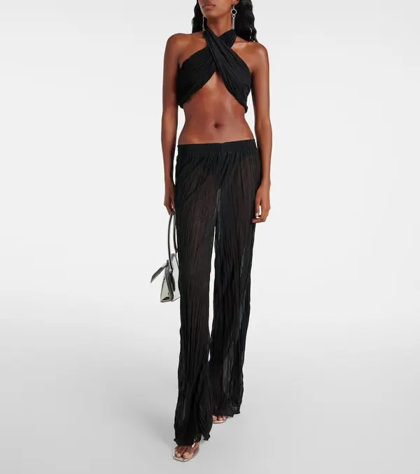 Jade Swim Aylin Halterneck Wrap Top - Black