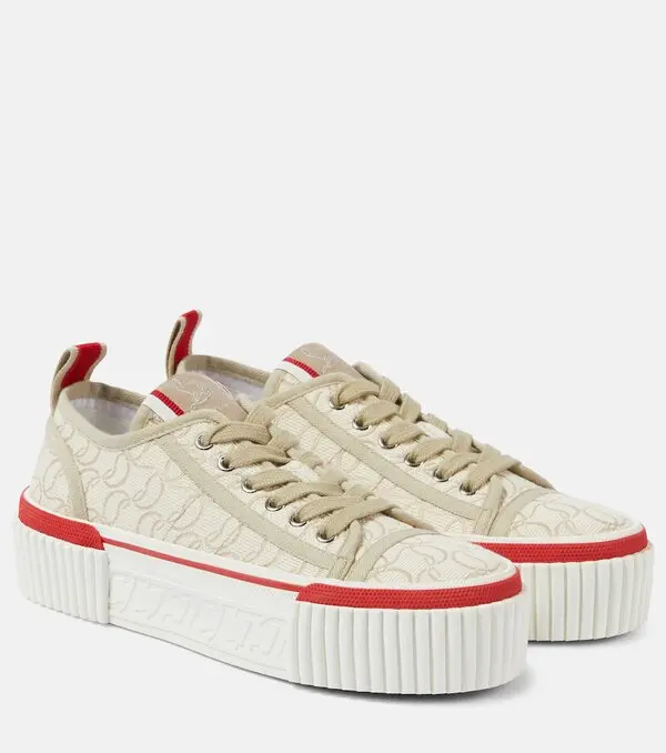 CHRISTIAN LOUBOUTIN Super Pedro Cl Platform Sneakers - Beige
