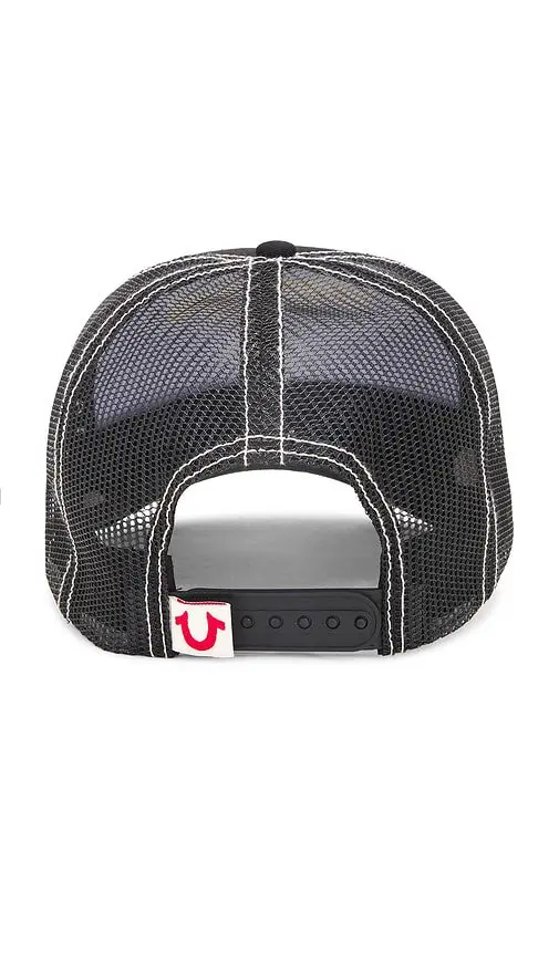 True Religion Buddha Logo Trucker Hat In Black - 24% Off