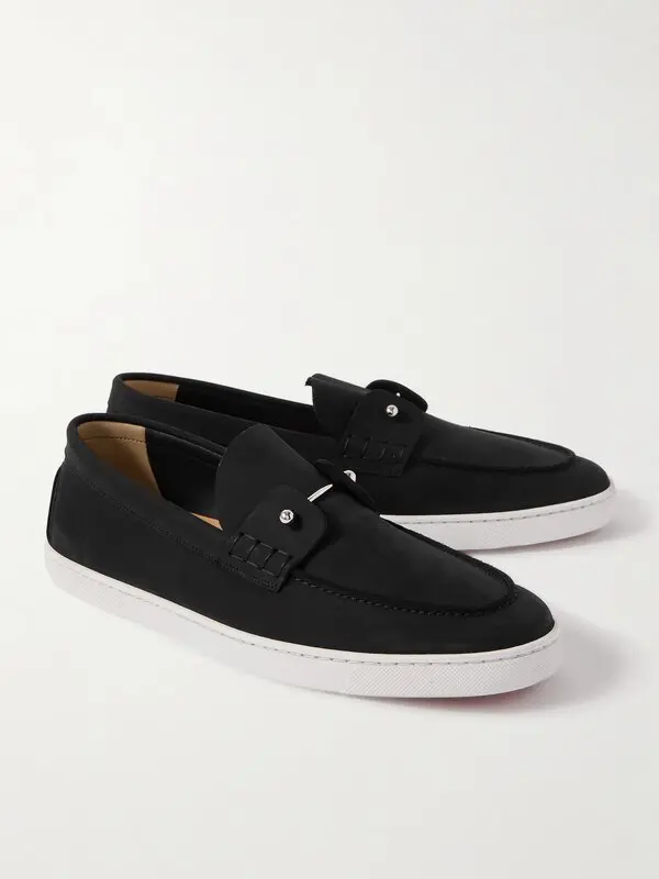 CHRISTIAN LOUBOUTIN Chambeliboat Nubuck Loafers - Black