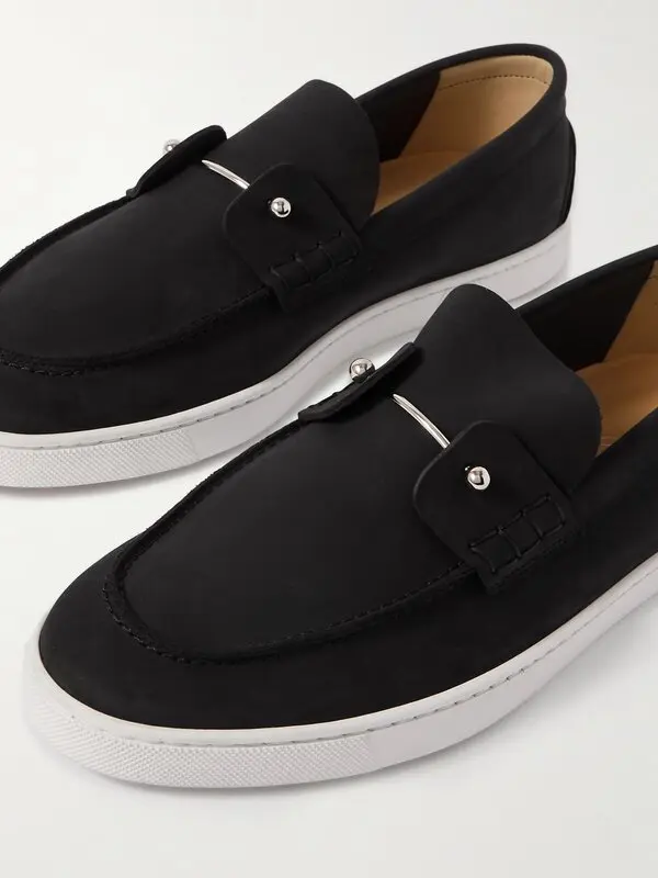 CHRISTIAN LOUBOUTIN Chambeliboat Nubuck Loafers - Black
