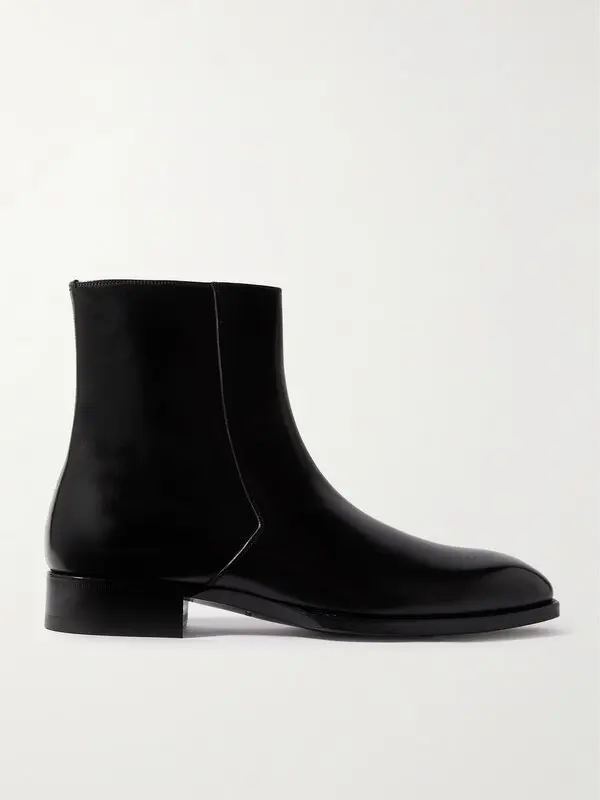 TOM FORD Elkan Leather Chelsea Boots - Black