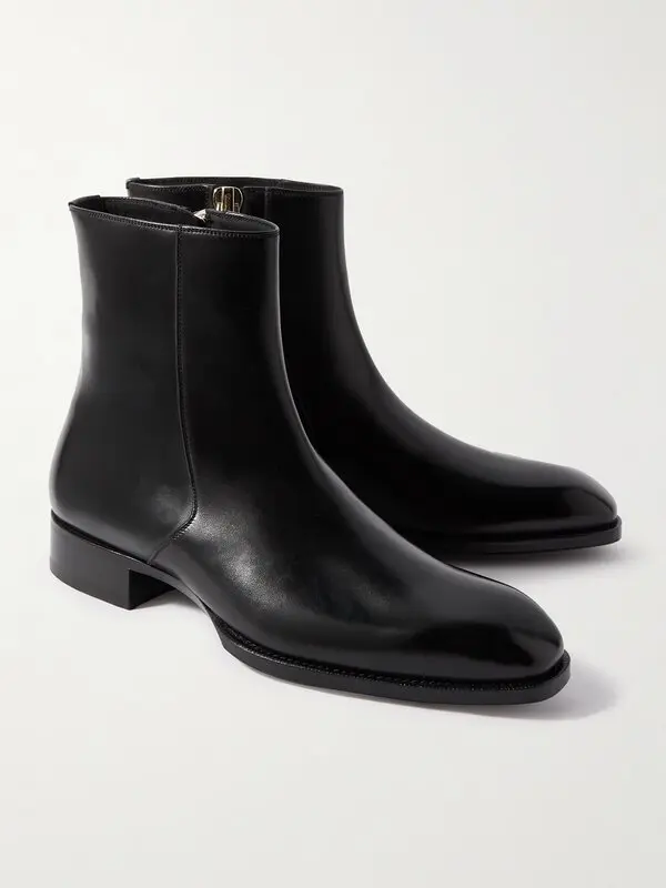TOM FORD Elkan Leather Chelsea Boots - Black