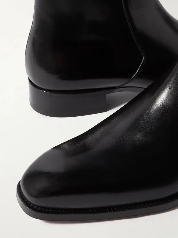 TOM FORD Elkan Leather Chelsea Boots - Black
