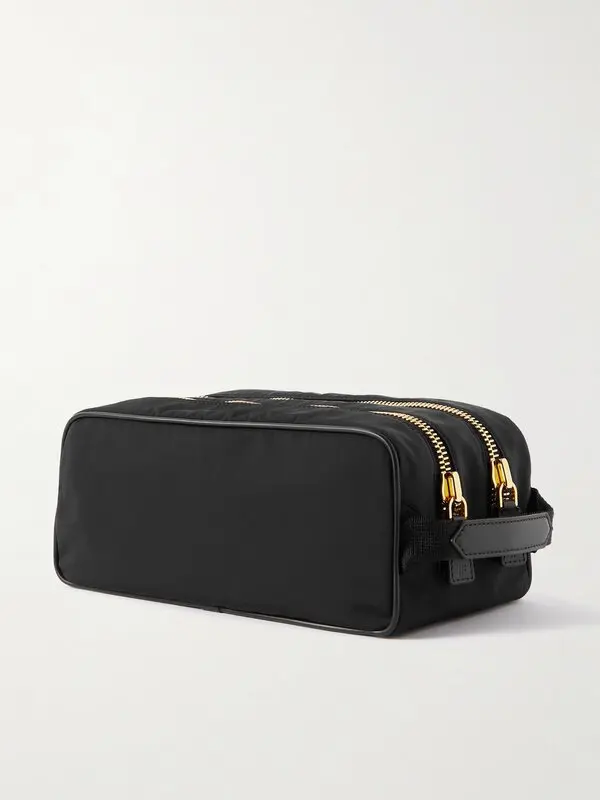 TOM FORD Leather-trimmed Shell Wash Bag