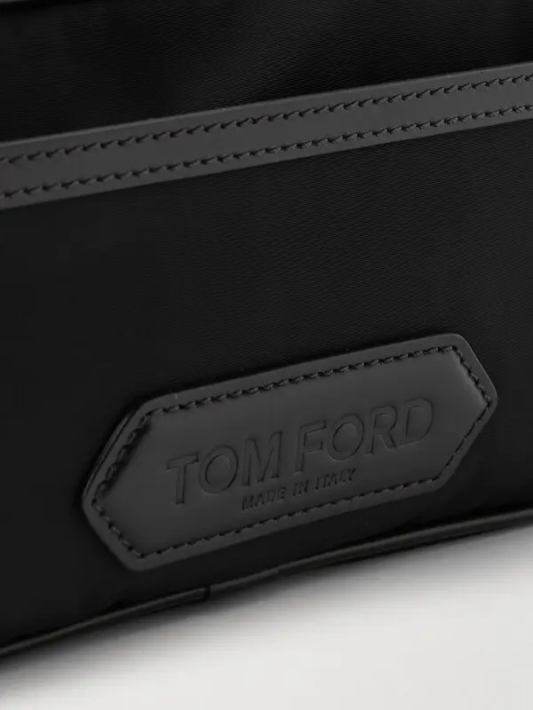 TOM FORD Leather-trimmed Shell Wash Bag