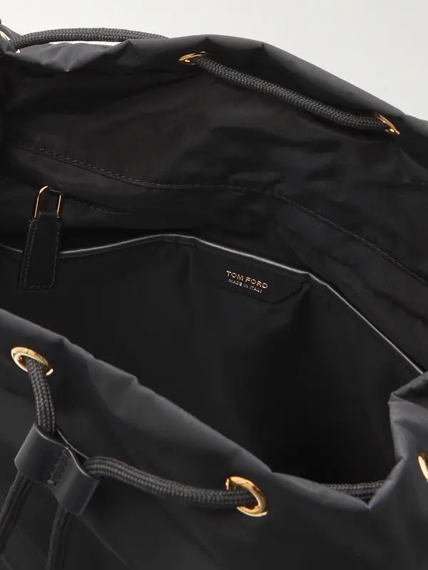 TOM FORD - TOM FORD Leather-Trimmed Logo Nylon Backpack