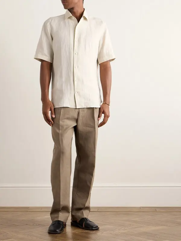 Zegna Oasi Linen Shirt - Neutrals