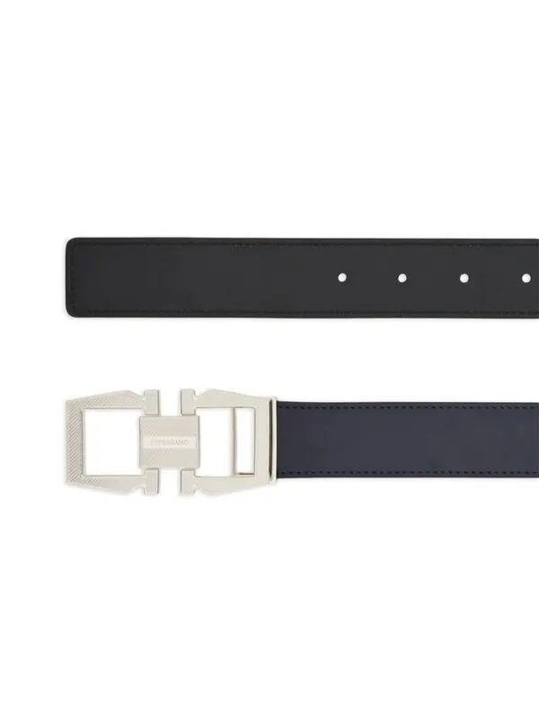 FERRAGAMO Reversible Gancini Leather Belt
