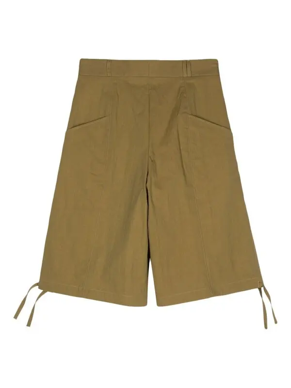 BONSAI Pleated Long Shorts - Green