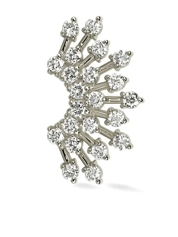 LARK & BERRY 14kt White Gold Diamond Sun Rays Stud - Silver
