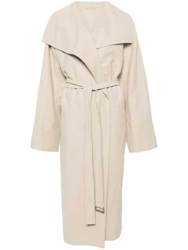 TOTEME Signature Linen-blend Midi Coat - Neutrals