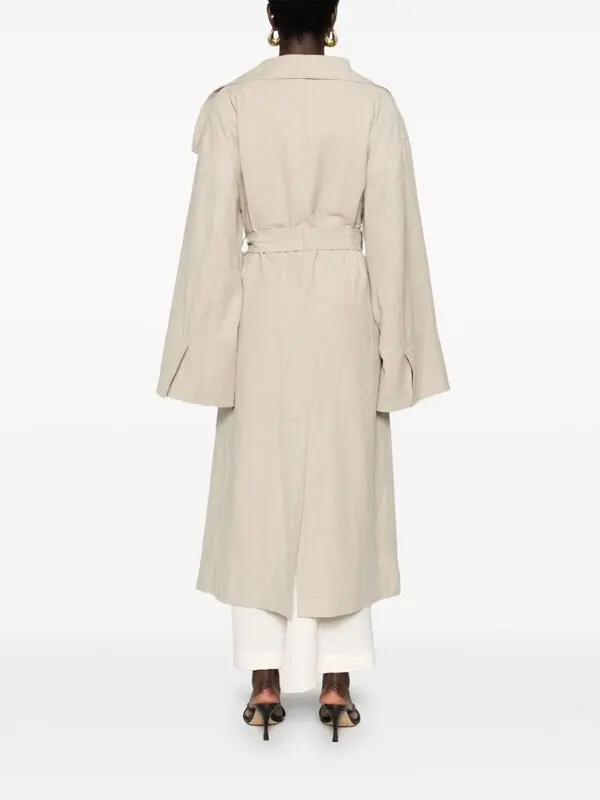 TOTEME Signature Linen-blend Midi Coat - Neutrals