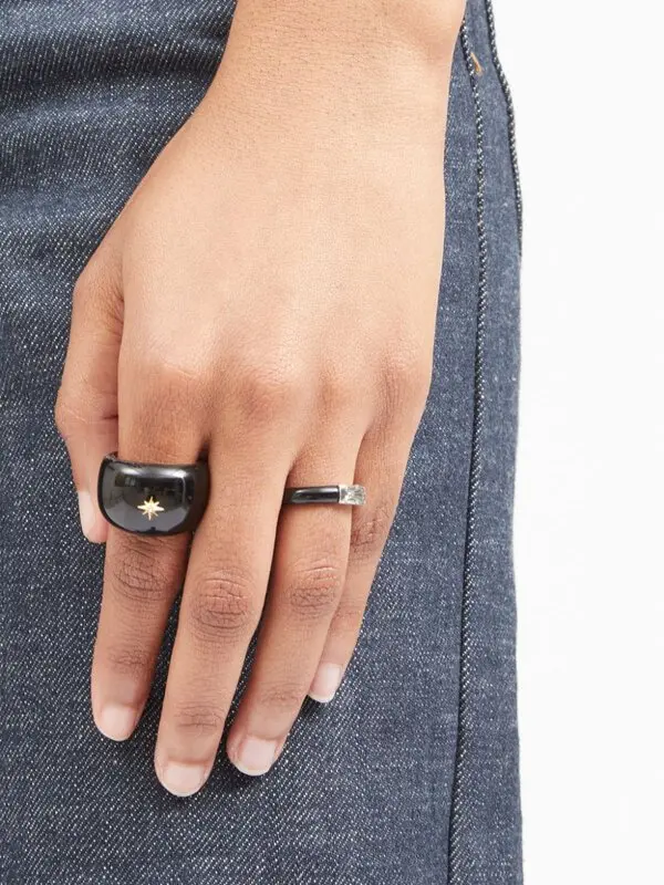 Maison Margiela Enamel Chunky Ring - Blue | Editorialist