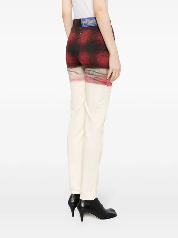 MAISON MARGIELA Checked Skinny Jeans - Red