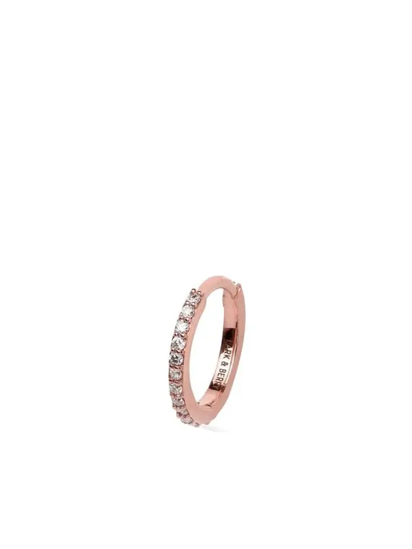 LARK & BERRY 14kt Rose Gold Modernist Diamond Hoop Earring - Pink