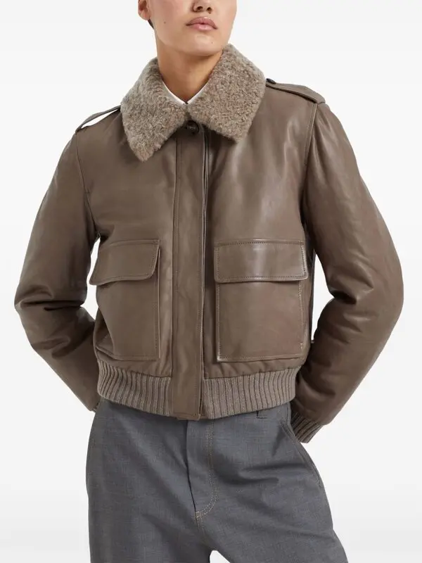 Brunello Cucinelli Padded Leather Jacket